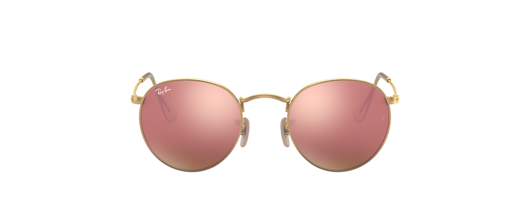 Ray-Ban RB3447 Round Flash Lenses Sunglasses with Silver Flash lenses ...