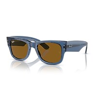 Ray-Ban RB0840SF Mega Wayfarer Bio-Based Sunglasses with Brown lenses and Transparent Blue frame ...