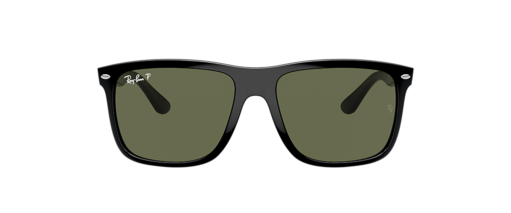 Ray-Ban RB4547 Boyfriend Two Sunglasses with Green lenses and Black ...